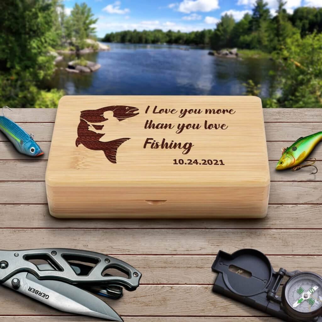 Bamboo Fly Fishing Box: Tackle Box Gift for Fishermen