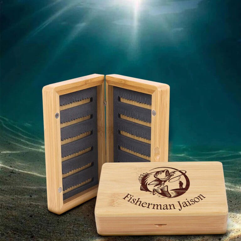 Bamboo Fly Fishing Box: Tackle Box Gift for Fishermen
